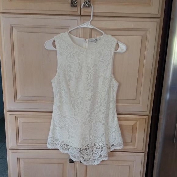 Papaya | Tops | Papaya White Lace Top | Poshmark